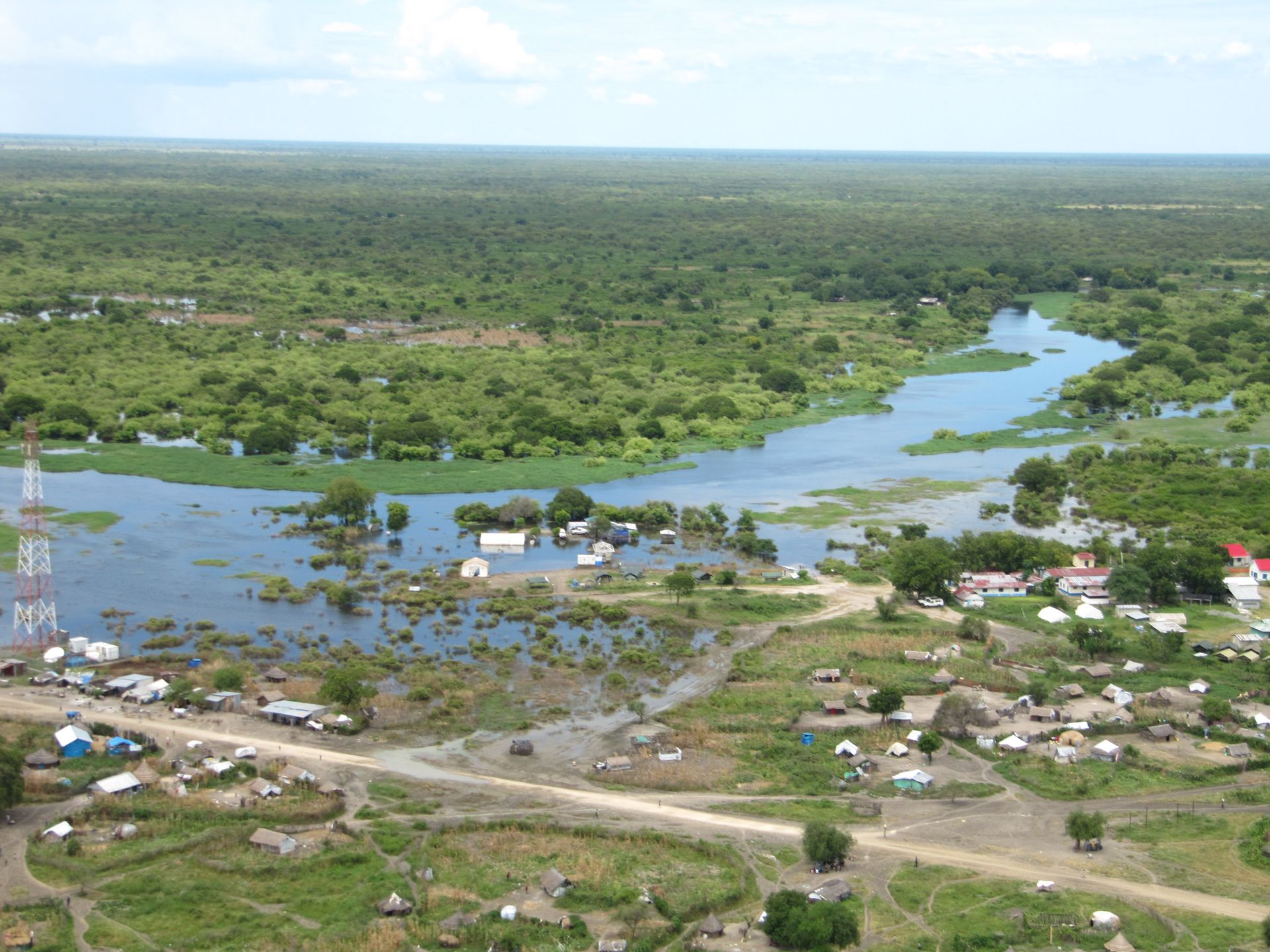 How to measure water current of Pibor River?